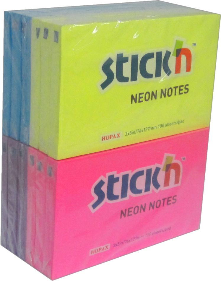 Value Stickn Sticky Notes 76x127mm Neon Assorted 21334 (PK12) – CDA ...
